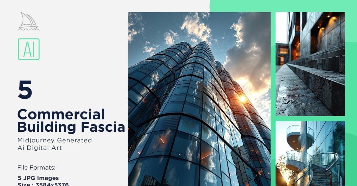 Commercial Building Fascia Logo Signage 5 Set Vol - 2