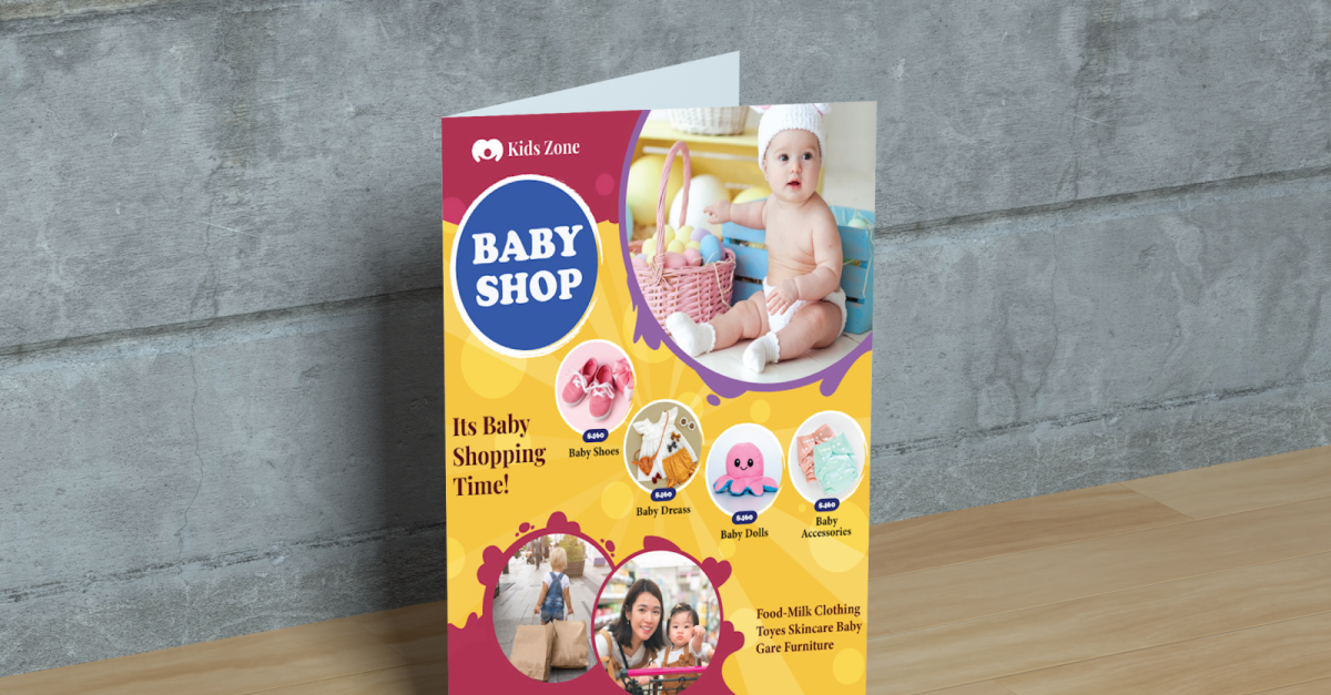 Baby shop flyer design template #434283 - TemplateMonster