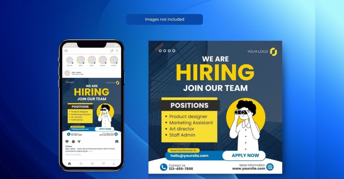 Job Vacancy PSD Template: Hiring Banner Design