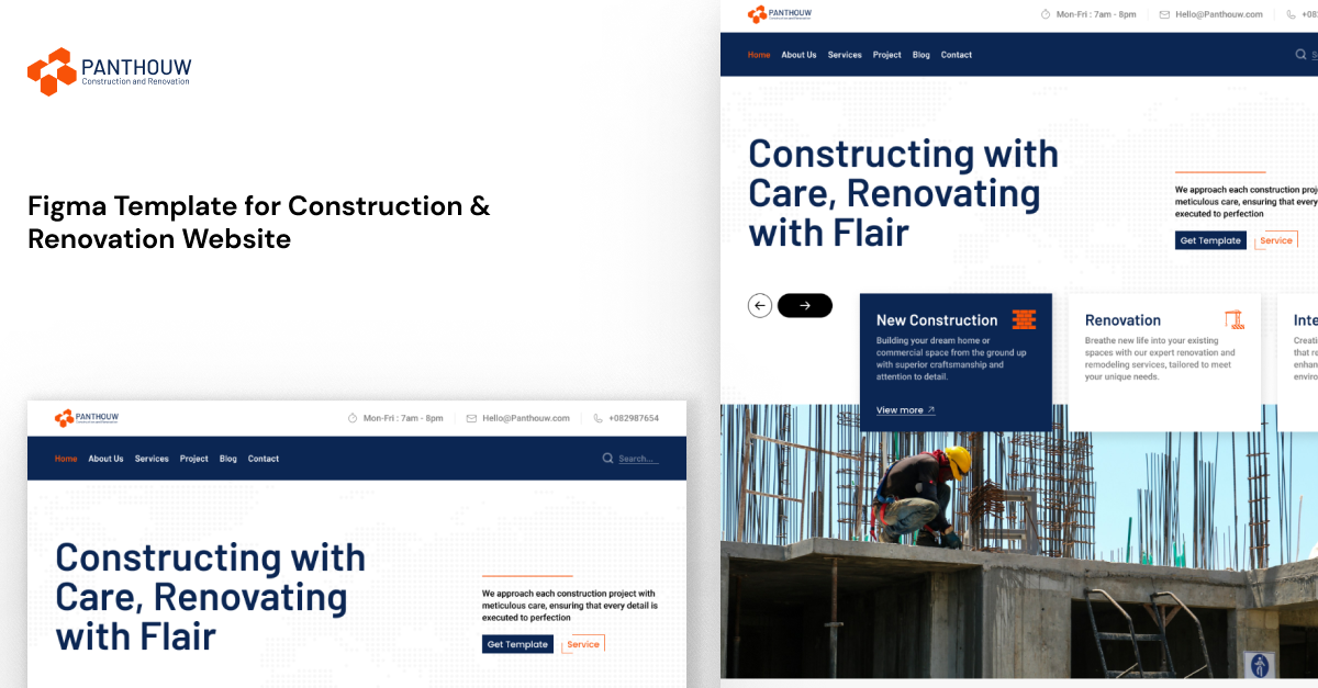 Panthouw - Figma Template for Construction & Renovation Website