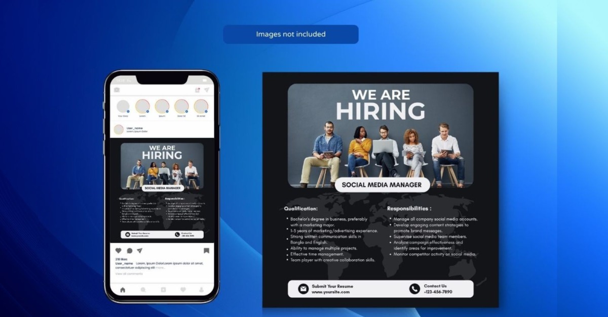 Job Vacancy Hiring Template: Square PSD Banner