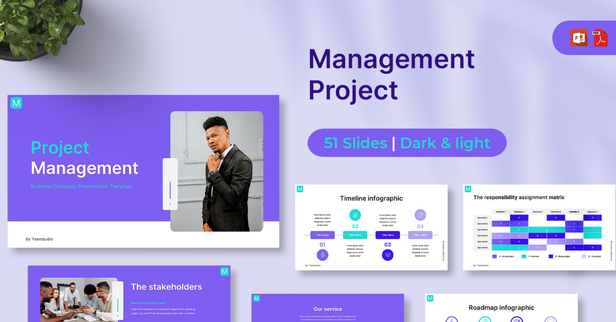 Management Project PowerPoint Template - TemplateMonster