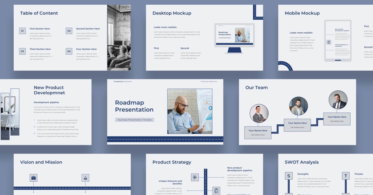 Modello PowerPoint di tabella di marcia - TemplateMonster