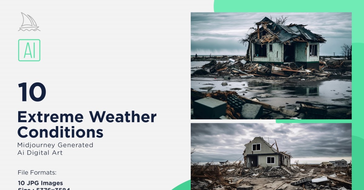 Scenes with Extreme Weather Conditions 10 Set V-15