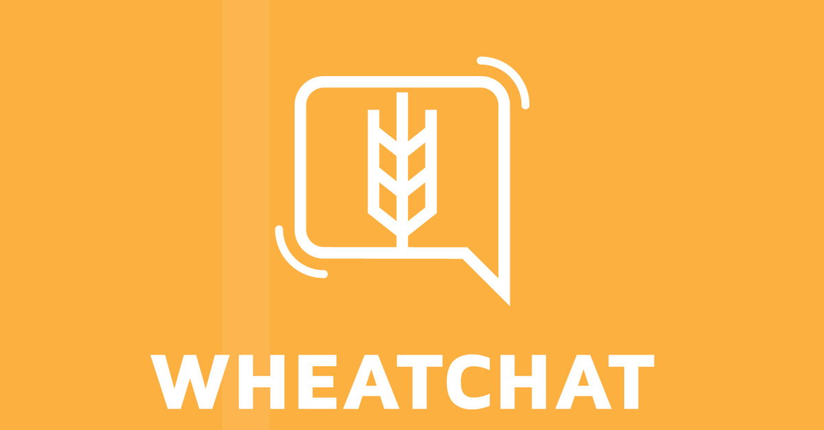 Línea de plantilla de diseño de logotipo de chat de trigo