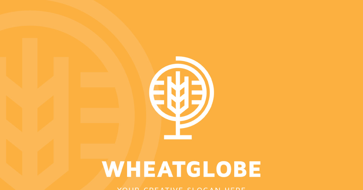 Modelo de design de logotipo de trigo global