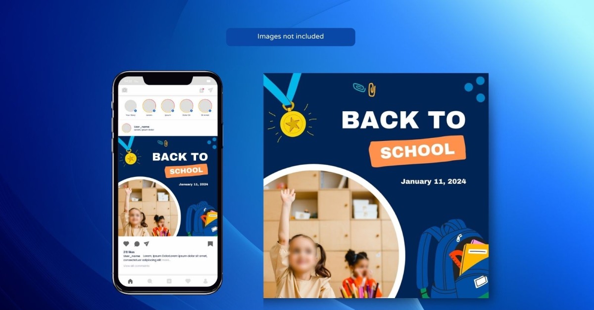 Social Media PSD Back to School Template - TemplateMonster