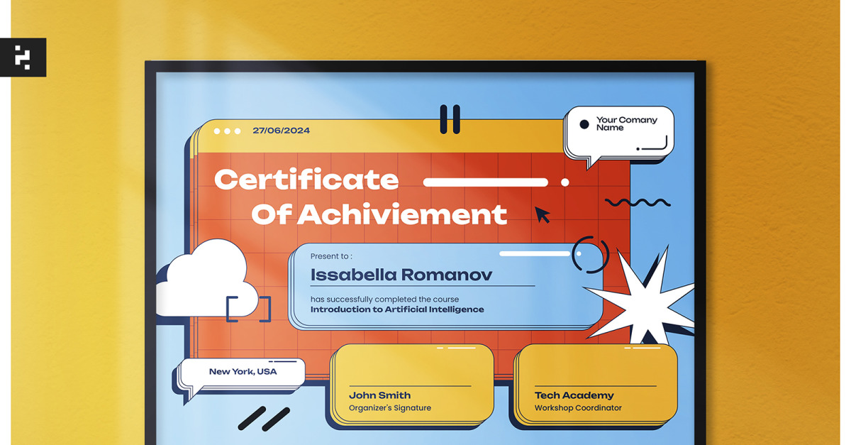 Yaratıcı Modern Sertifikası #435299 - TemplateMonster