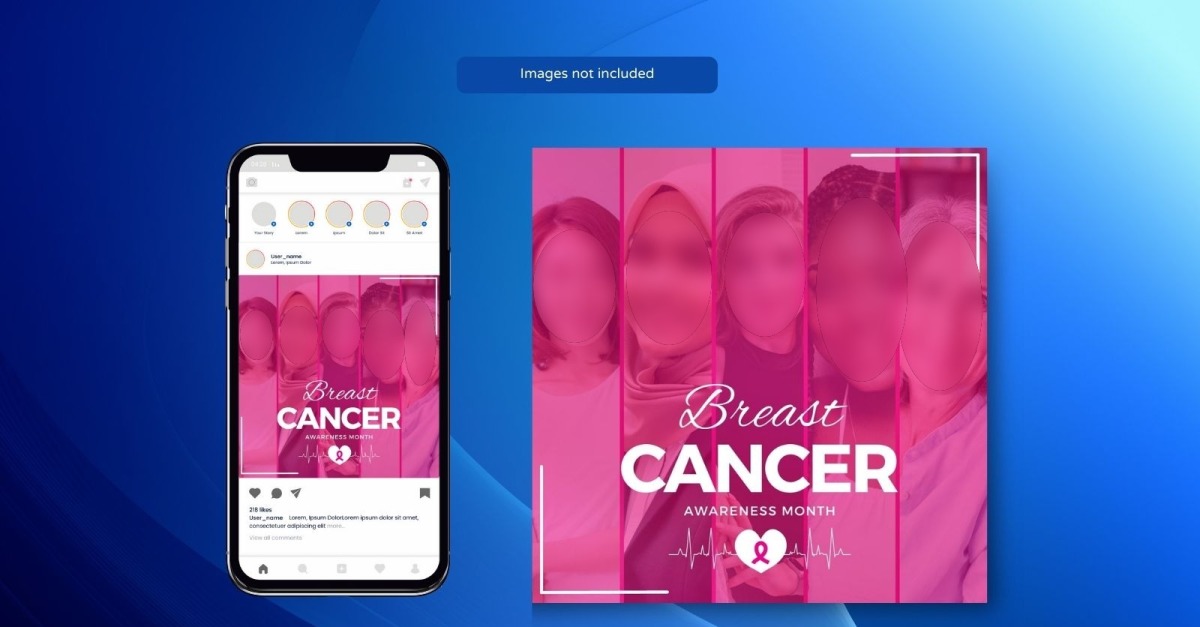 Customizable PSD Template for Breast Cancer Awareness Posts