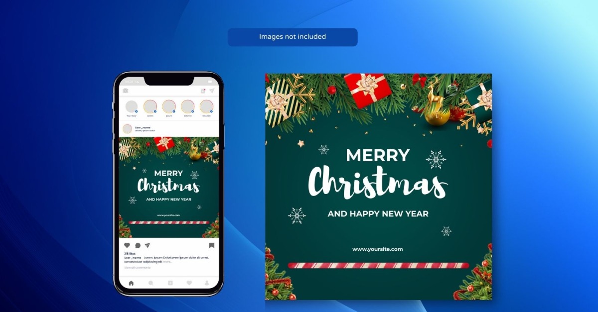Festive Christmas for Social Media PSD Template