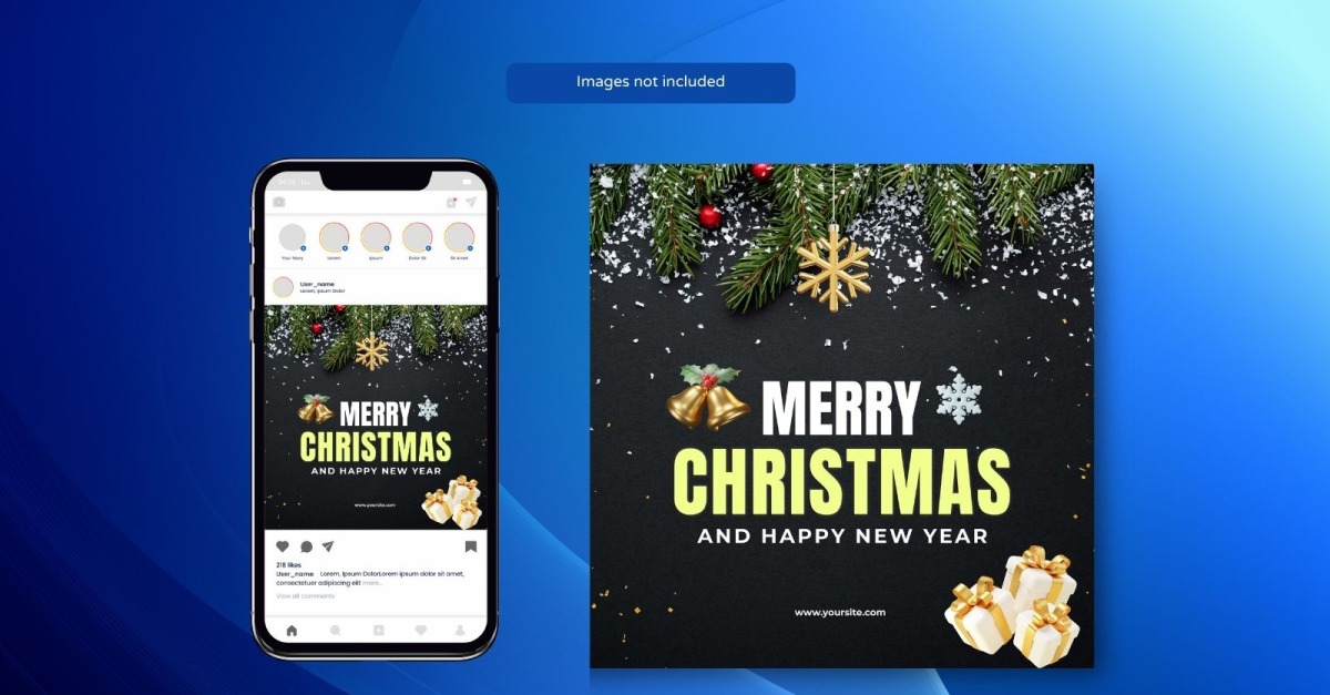 PSD Festive Christmas Social Media Template - TemplateMonster