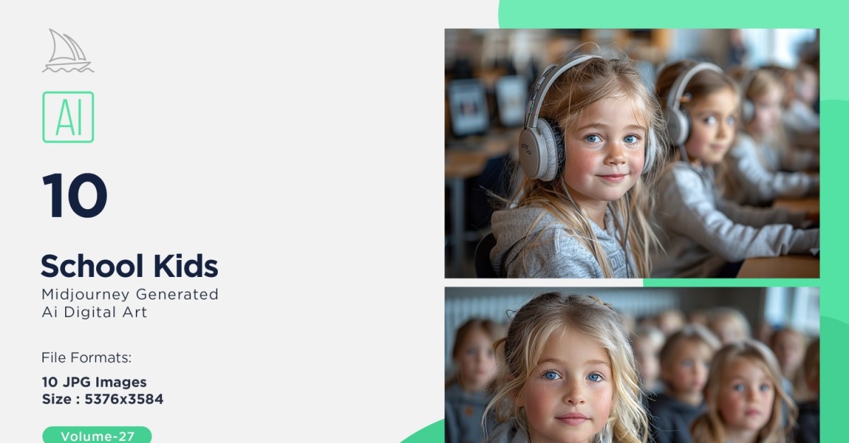 Enfants étudiants en classe scolaire Set 27 - TemplateMonster