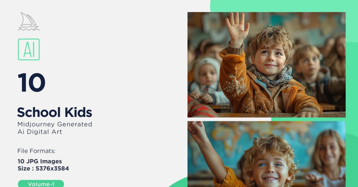 Kids Students in school Class Set 01 - TemplateMonster