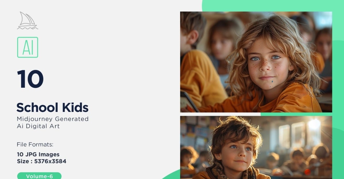 Kids Students in school Class Set 06 - TemplateMonster