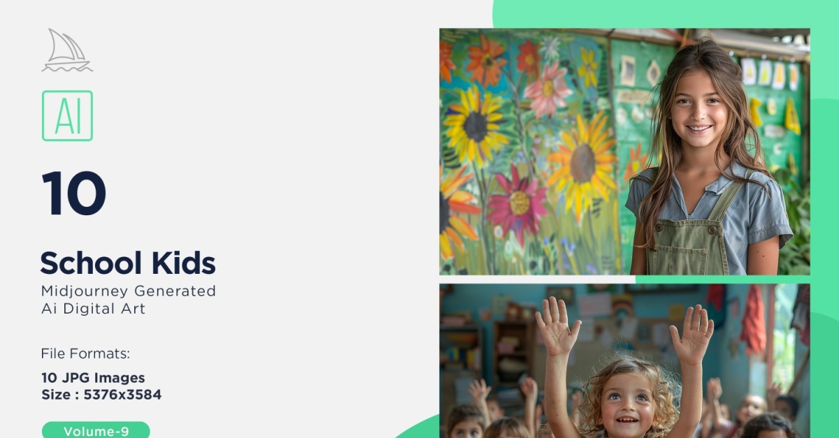 Kids Students in school Class Set 09 - TemplateMonster