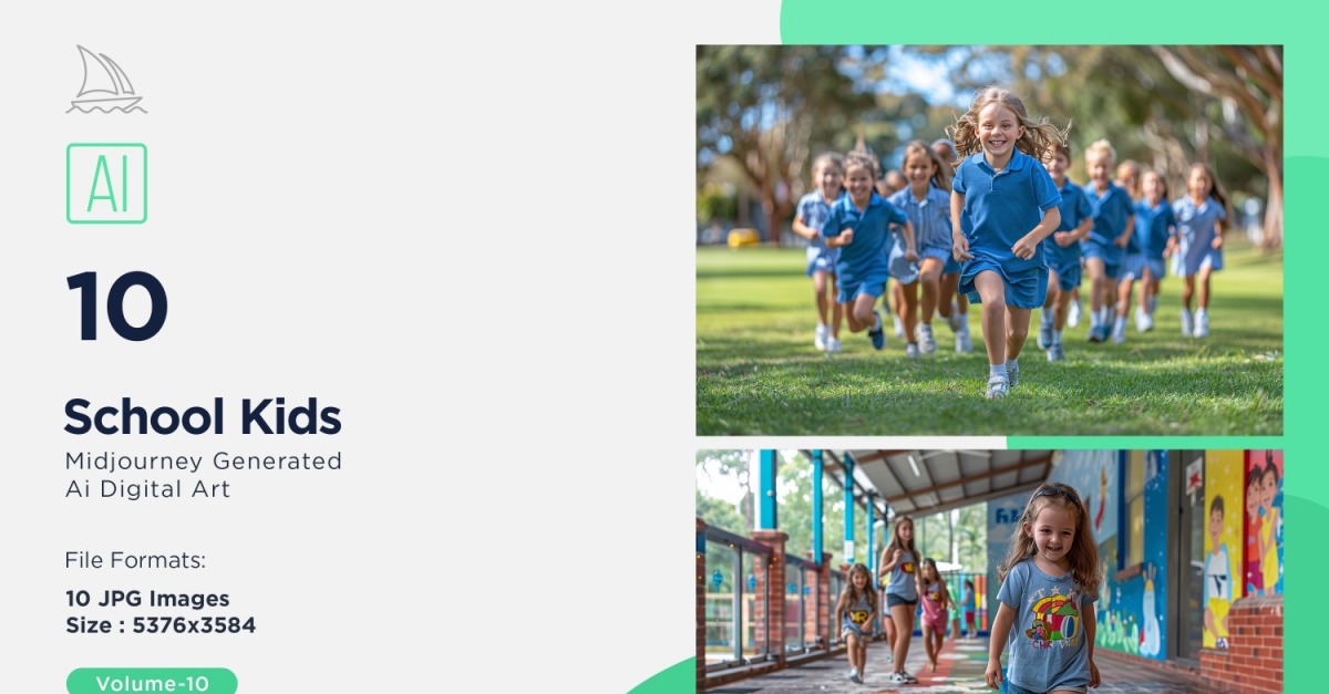 Kids Students in school Class Set 10 - TemplateMonster