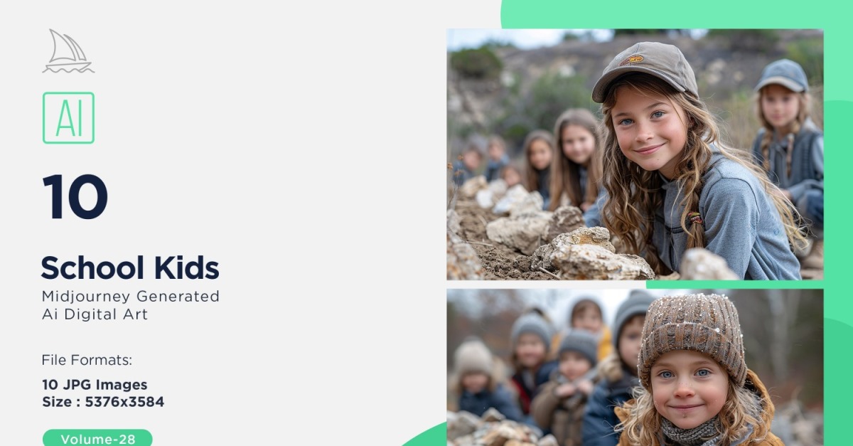 Kids Students in school Class Set 28 - TemplateMonster