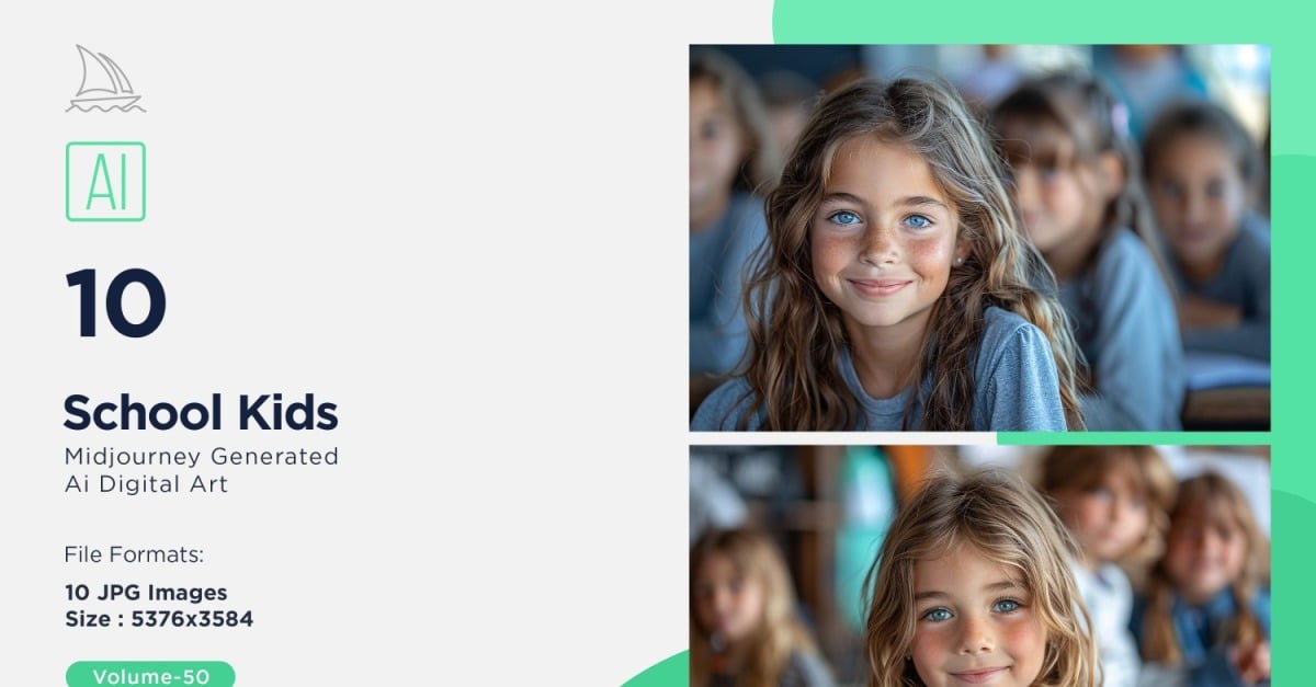 Kids Students in school Class Set 50 - TemplateMonster