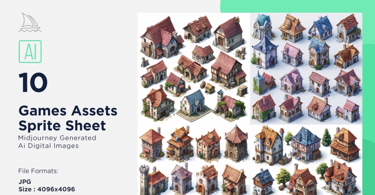 Feuille de Sprite des actifs de jeux sur fond blanc, ensemble 25