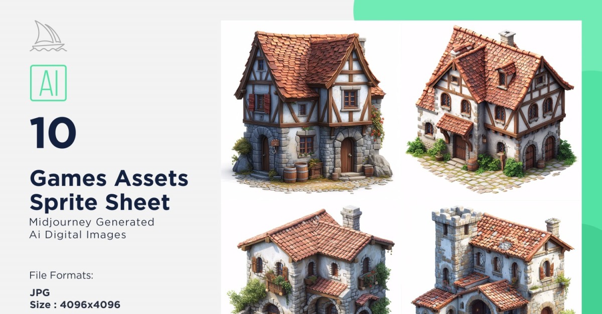 Games Assets Sprite Sheet on White Background Set 02