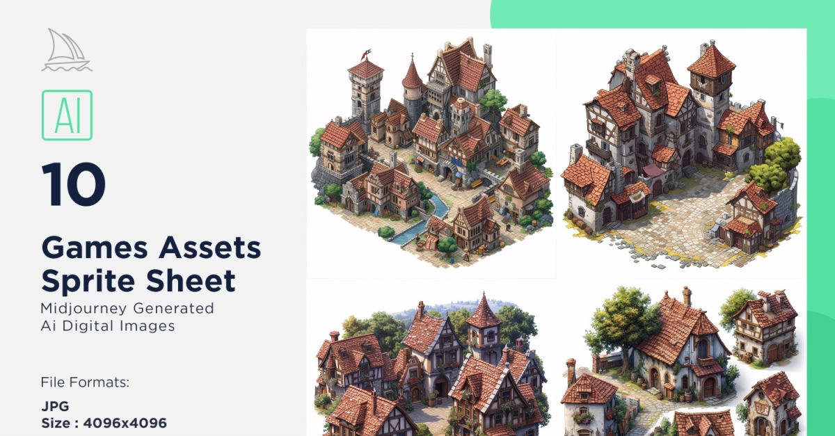 Games Assets Sprite Sheet on White Background Set 05