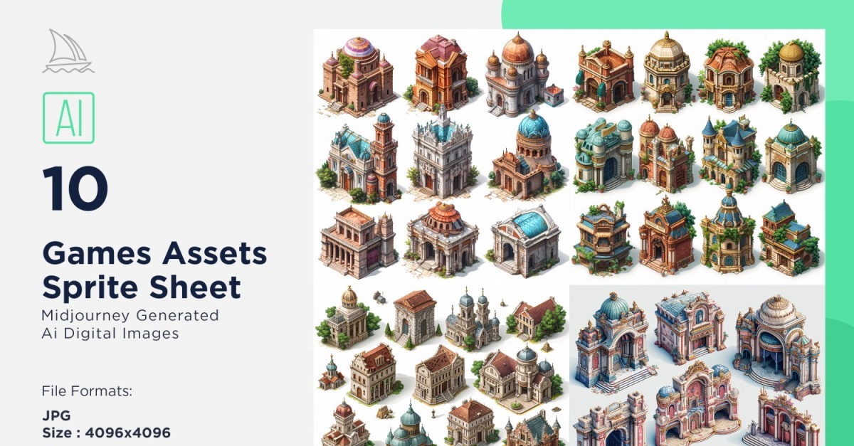 Games Assets Sprite Sheet on White Background Set 11