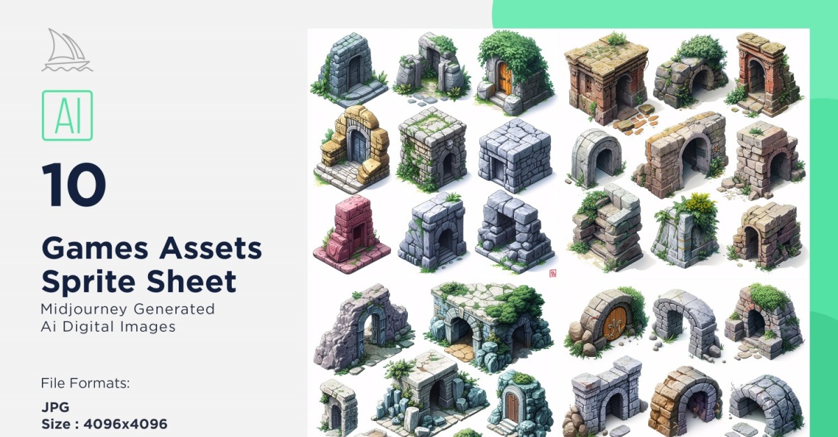 Games Assets Sprite Sheet on White Background Set 19