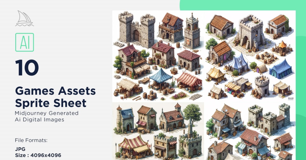 Games Assets Sprite Sheet on White Background Set 23