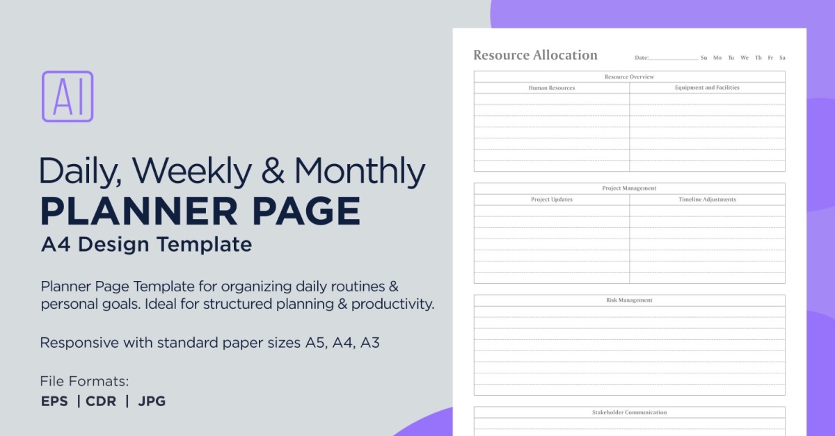 Generic Resource Allocation Planning Pages Planner Template 24