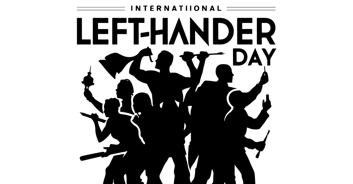 International lefthander day silhouette vector art