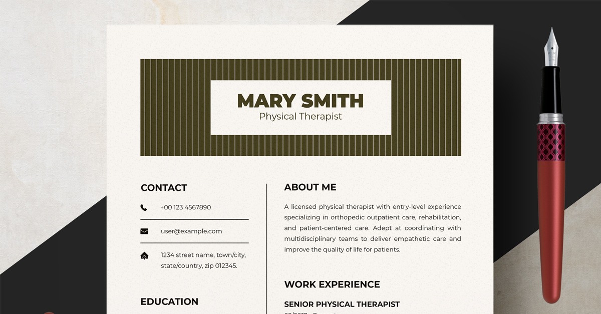 Simple Resume And CV Template Layout - TemplateMonster