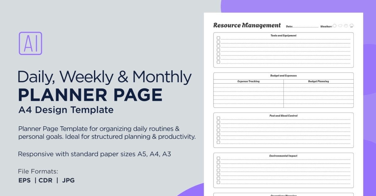 Generic Resource Management Planning Pages Planner Template 54.