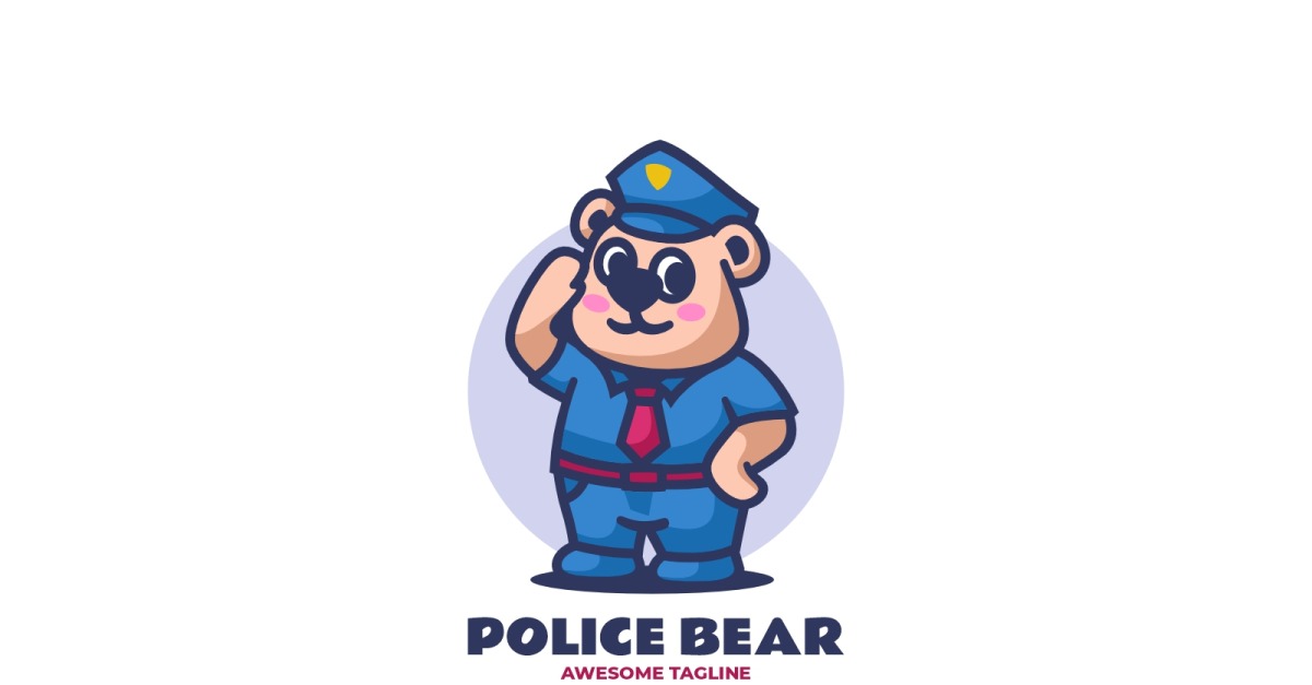 Bear Police Mascot Cartoon Logo 1 #438149 - TemplateMonster