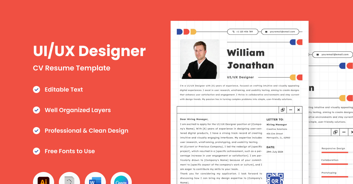 Creative CV Resume UI UX Designer V9 - TemplateMonster