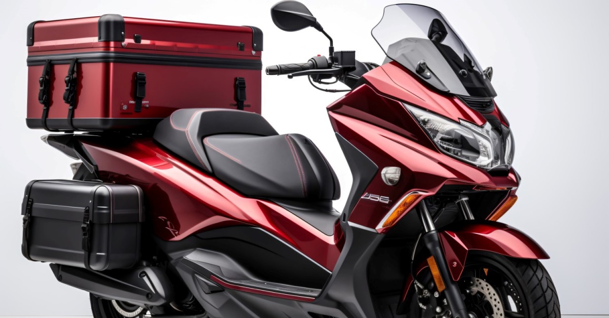 Dark Red Color Delivery bike Scooter 76 - TemplateMonster