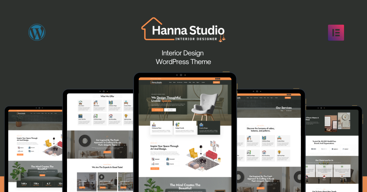 Hanna Studio - Interior Design WordPress Theme