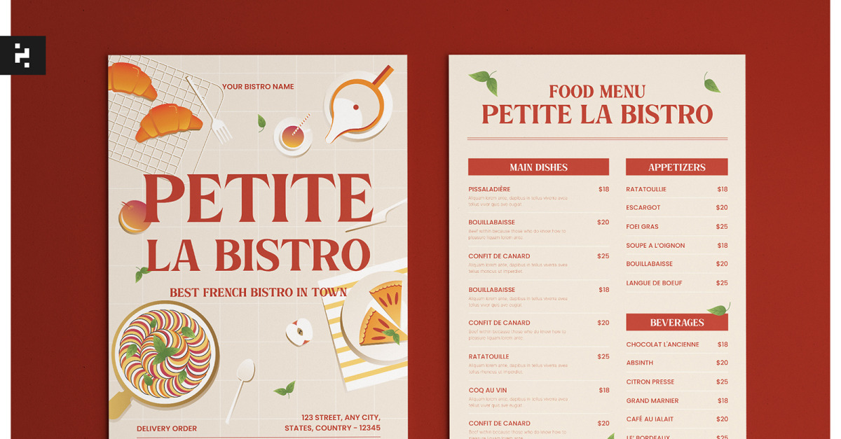 Modelo De Menu Frances