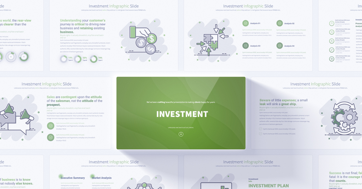 Infographie PowerPoint sur les investissements engageants