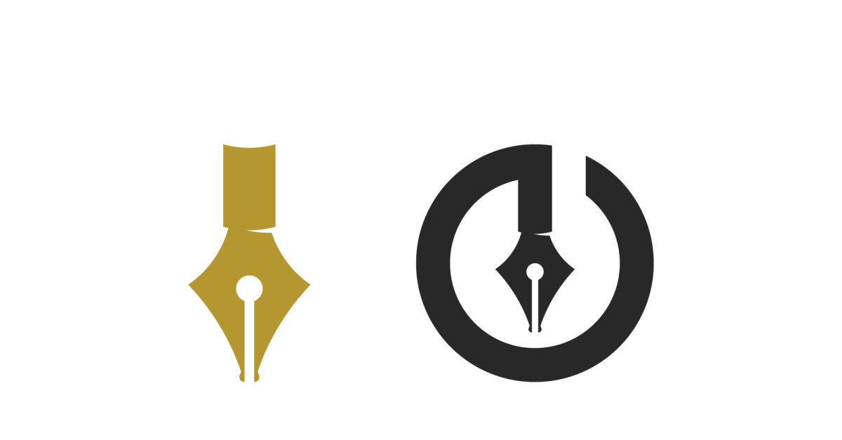 Kalem logo aracı degrade renkli stil vektörü V8