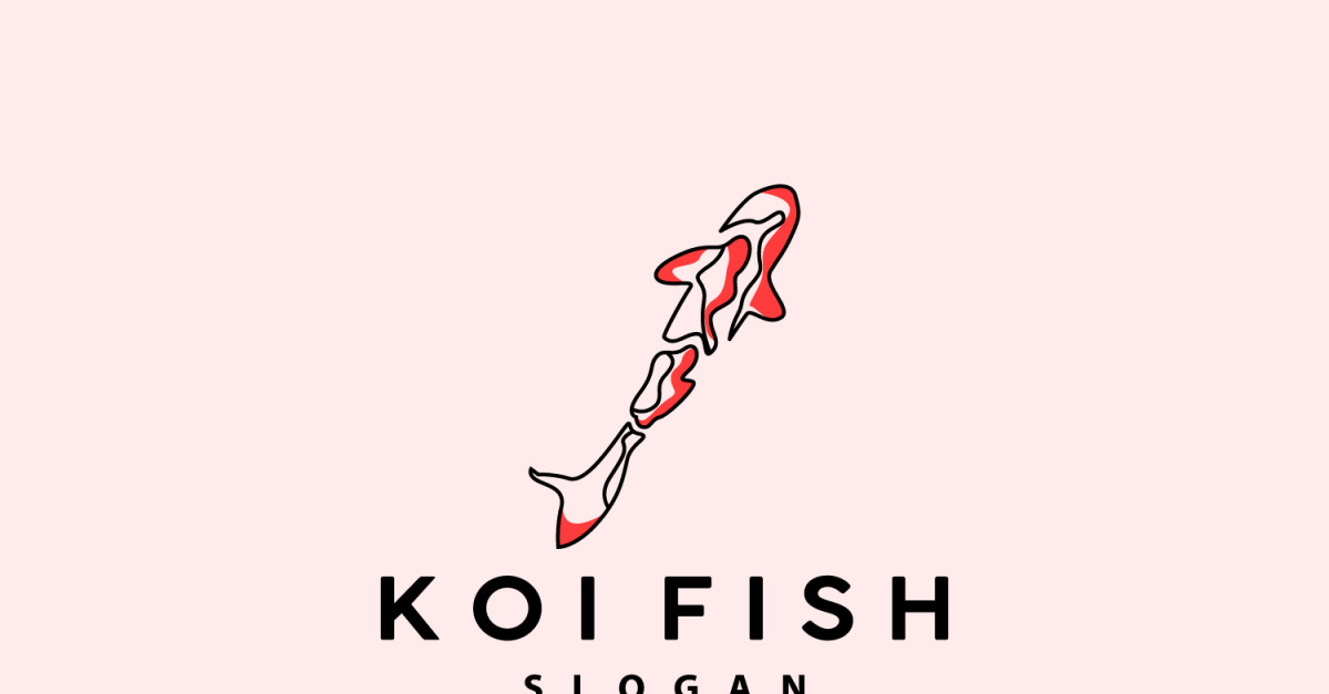 Koi Fish Logo Design Fish Vector IllustrationV3