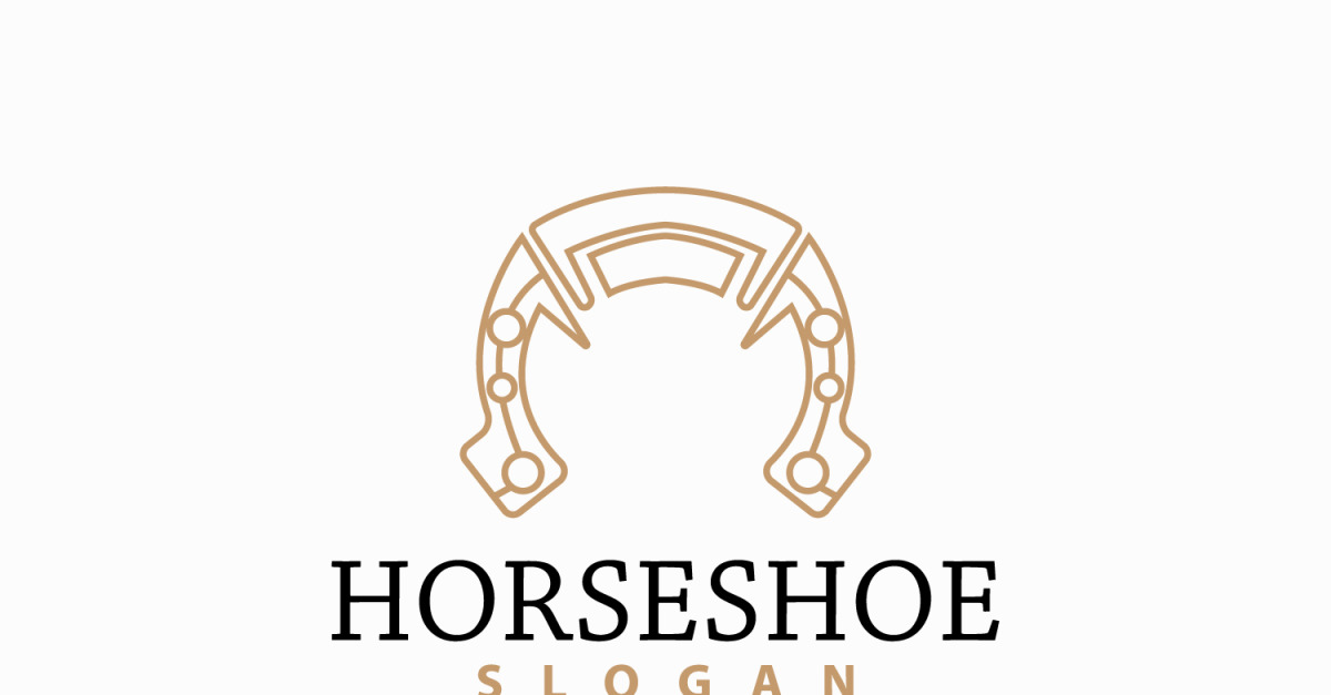 Logo de fer à cheval Cheval Vector Vintage ÉlégantV10