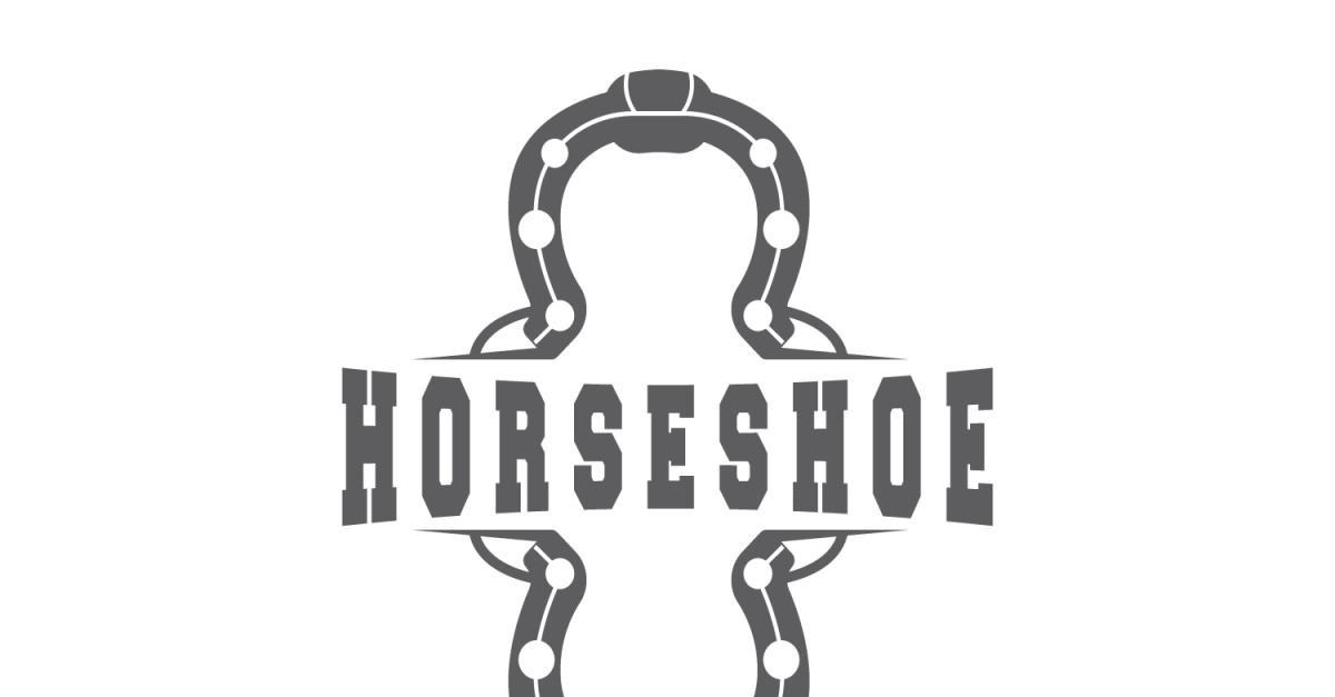 Logo de fer à cheval Cheval Vector Vintage ÉlégantV13