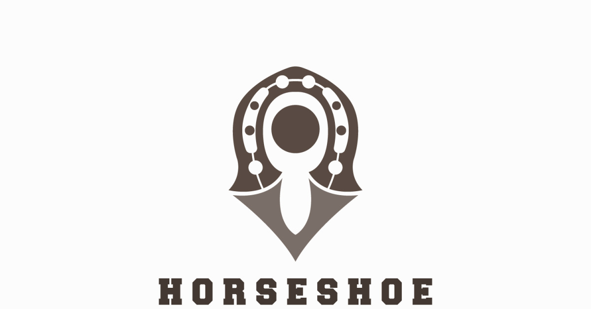 Logo de fer à cheval Cheval Vector Vintage ElegantV7