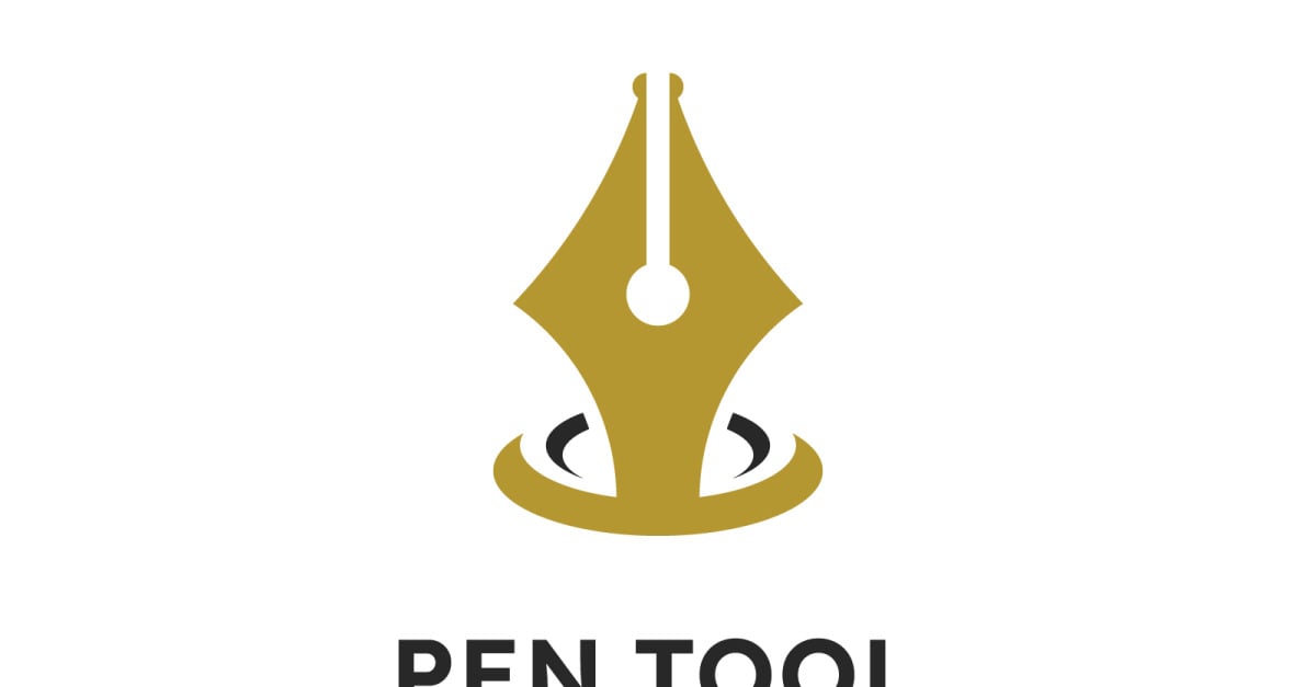 Pen logo tool gradient colorful style vector V0