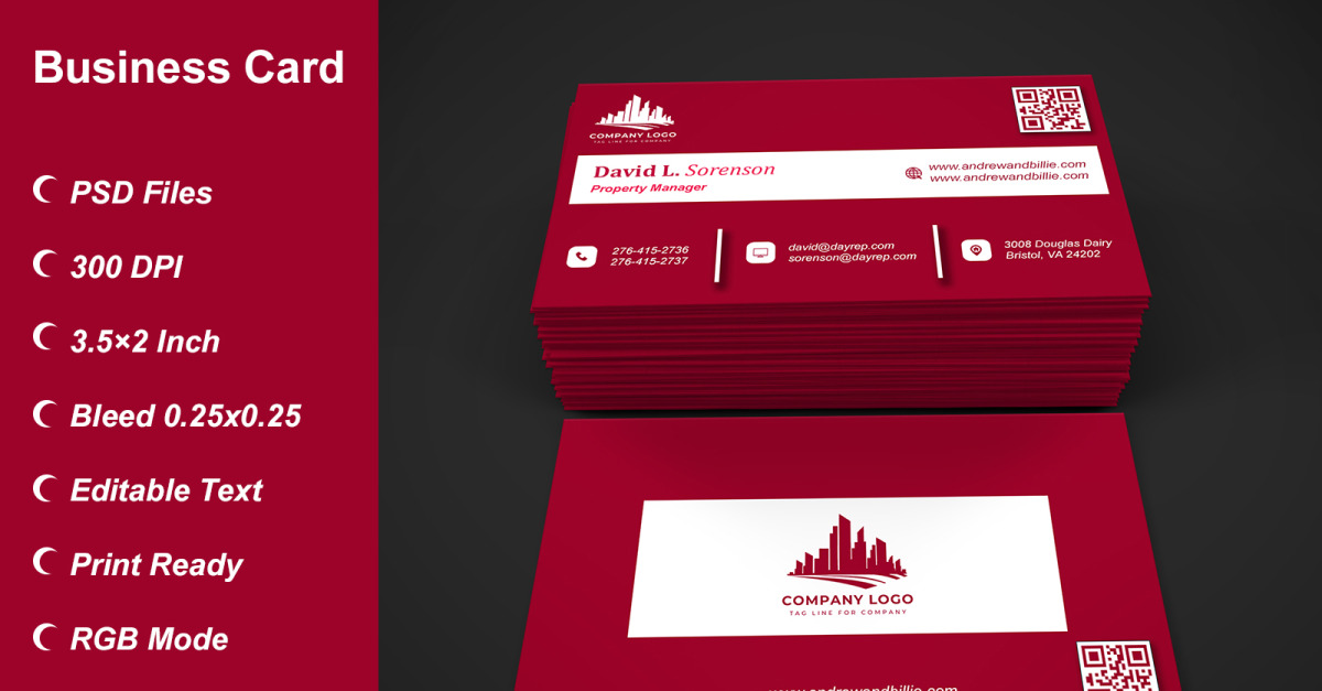 Visiting Card Template with Customizable Designs - 355
