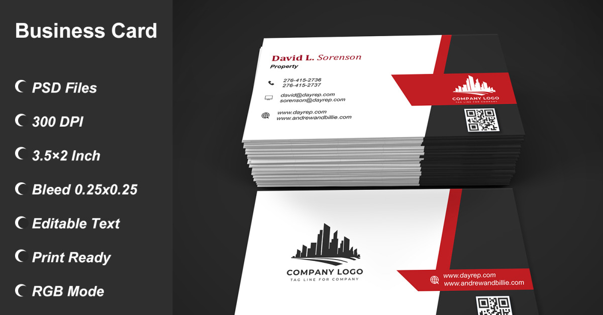 Visiting Card Template with Customizable Designs - 358
