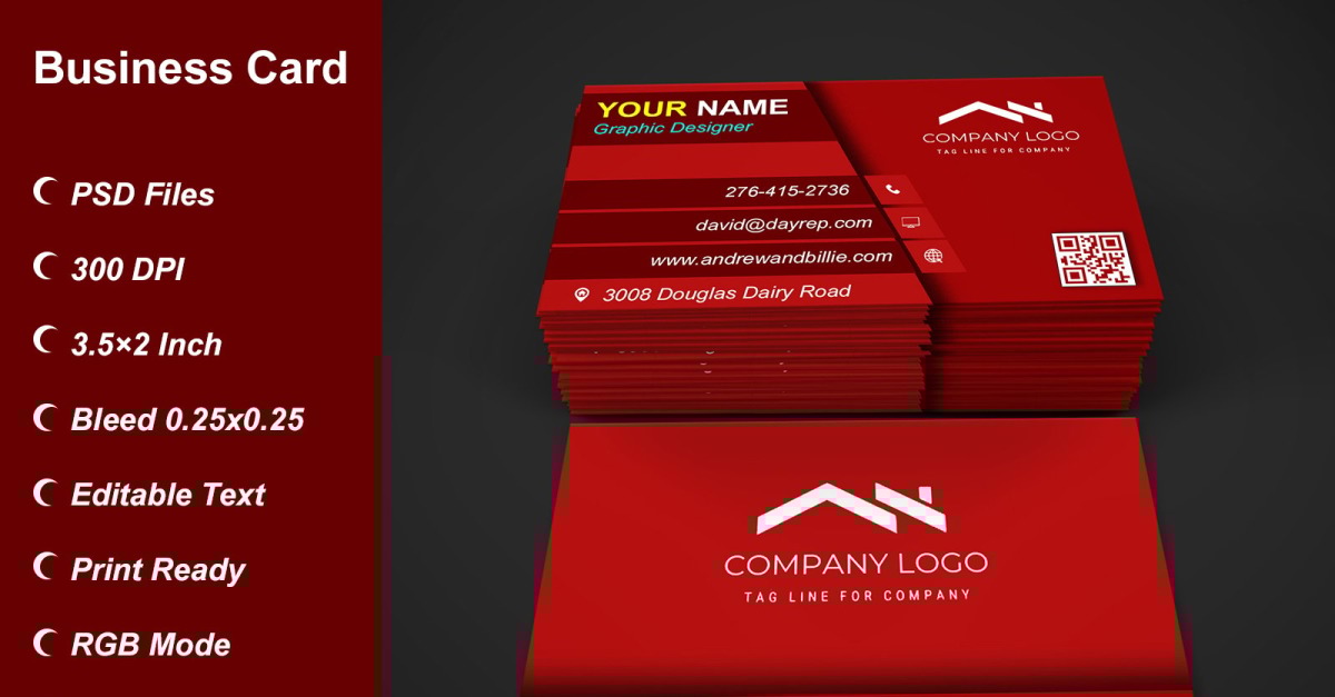 Visiting Card Template with Customizable Designs - 371