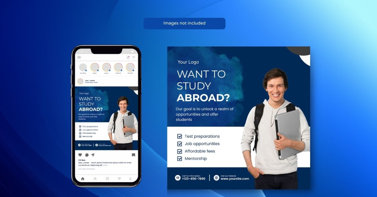 PSD Minimal Study Abroad Promo Template - TemplateMonster