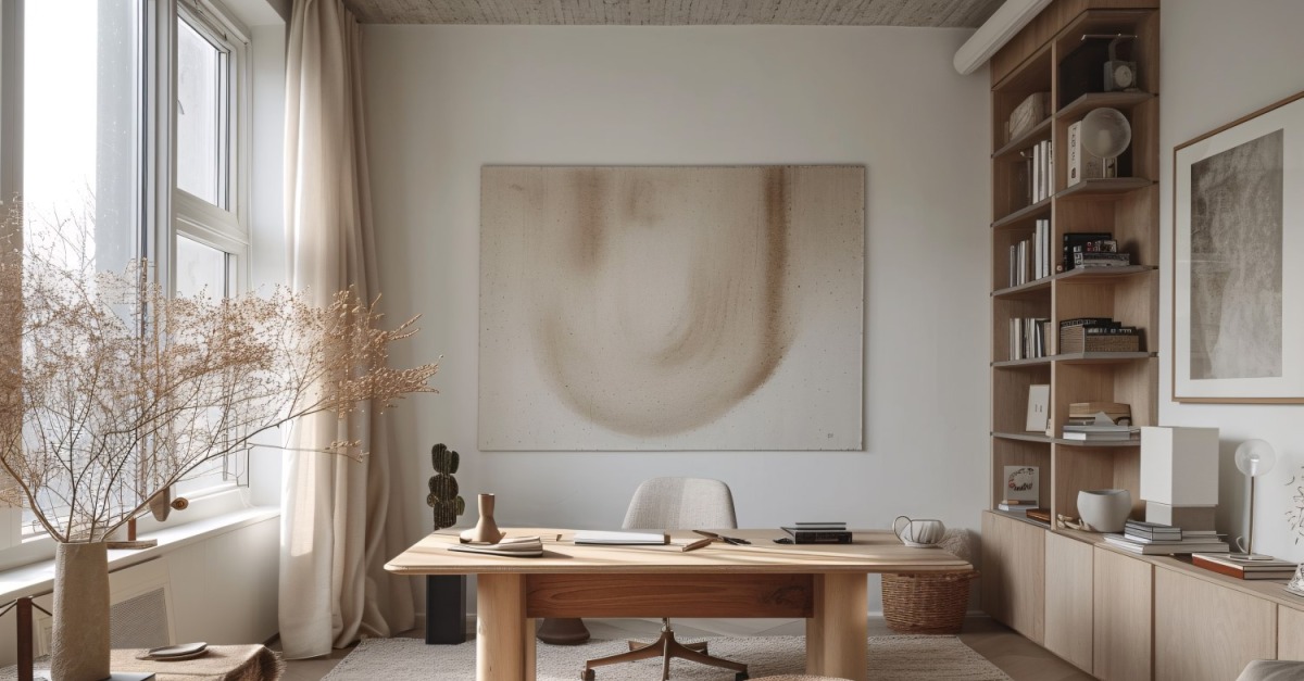 Minimalist Design with Desk & Frame 361 - TemplateMonster