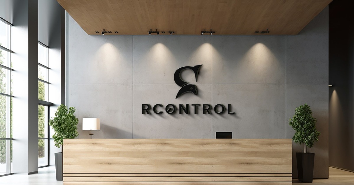 Realistic counter wall logo mockup #440036 - TemplateMonster